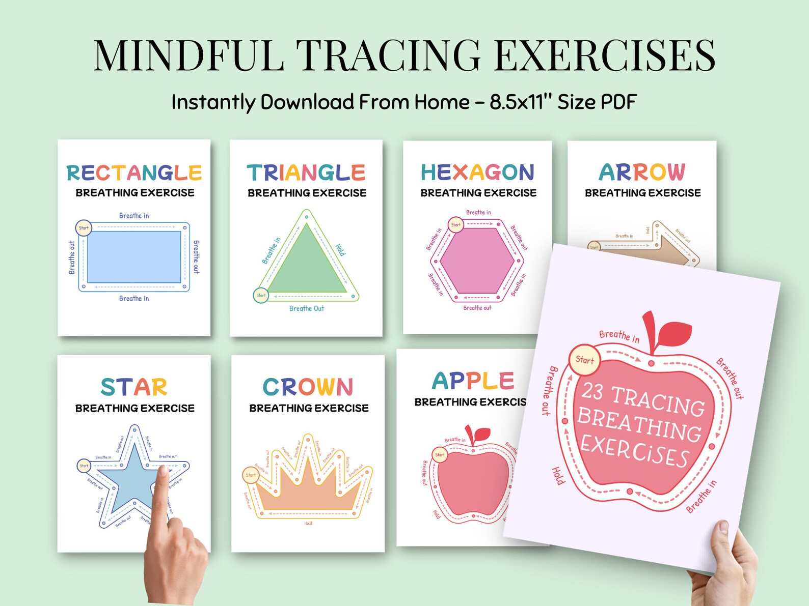 180 Calm Down Corner Kit Calming Posters Sign Decor Breathing Cards ...