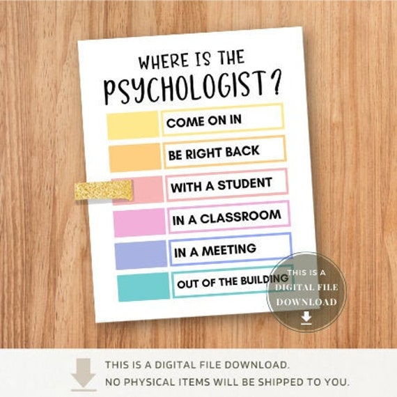 School Psychology Sign Door Psychologist Office Decor Where is - Etsy