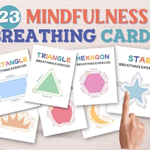 Mindfulness Breathing Exercises Cards for Kids Activities Calming ...