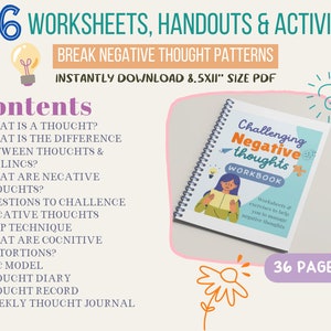 Cognitive Distortions for Kids Worksheet Unhelpful Thinking Styles ...