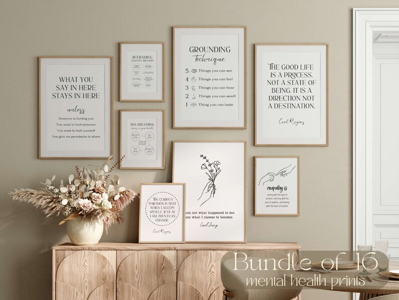 16 Social Worker Decor Poster Counseling Wall Art Signs Mental Health ...