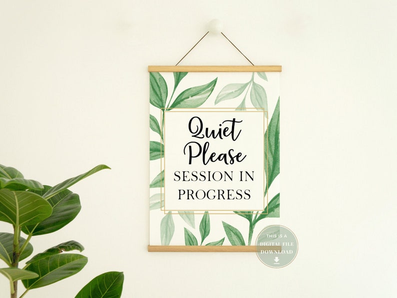 Quiet Please Print Session in Progress Door Sign Counseling Office ...