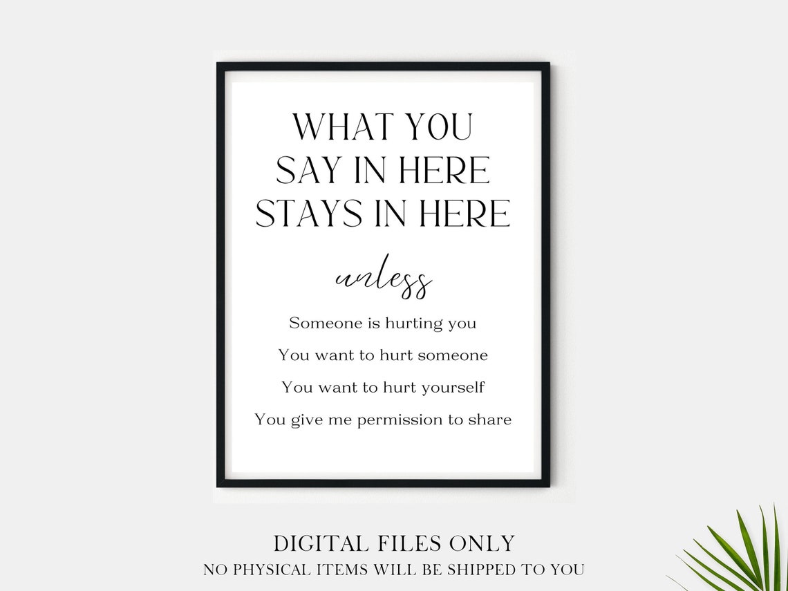 Confidentiality Poster Sign Counseling Office Decor Social Worker ...