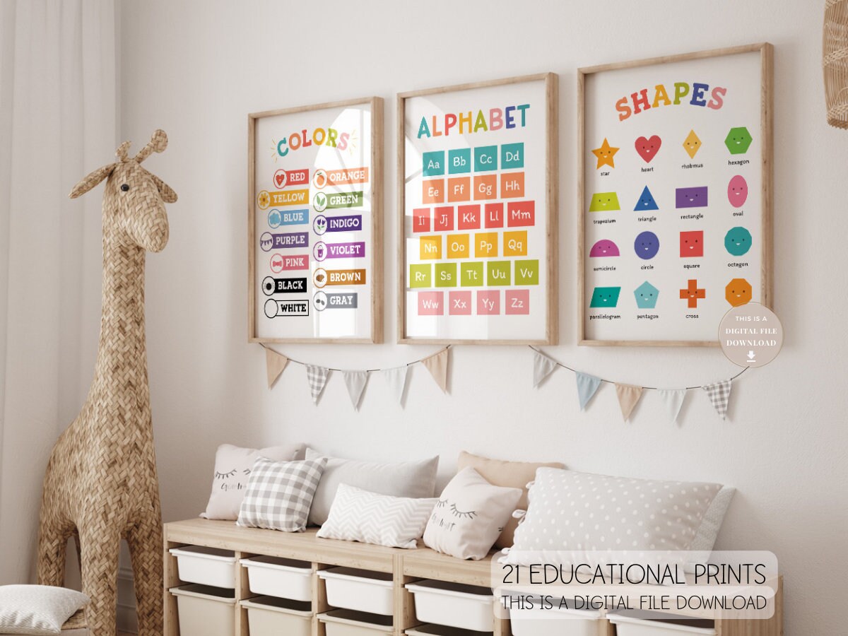21 Preschool Educational Bundle Posters Set Playroom Rules - Etsy Australia