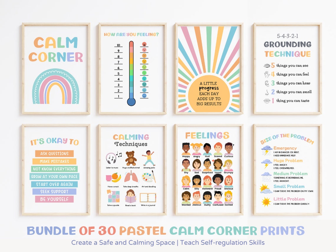 30 Calm Down Corner Posters Sign Kit Calming Decor Print - Etsy