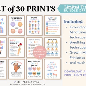 30 Social Emotional Learning Posters Kids SEL School Counselor Office ...