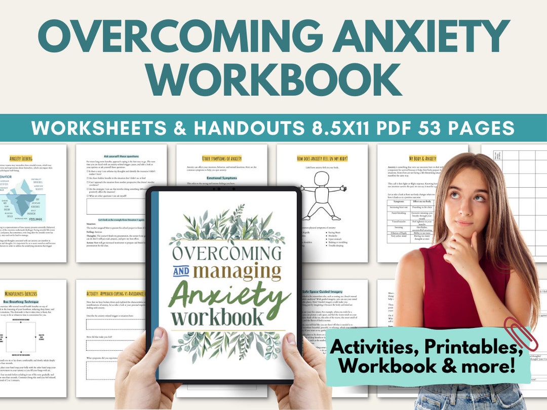 Hoja de trabajo de ansiedad Cuaderno de trabajo de terapia de ...