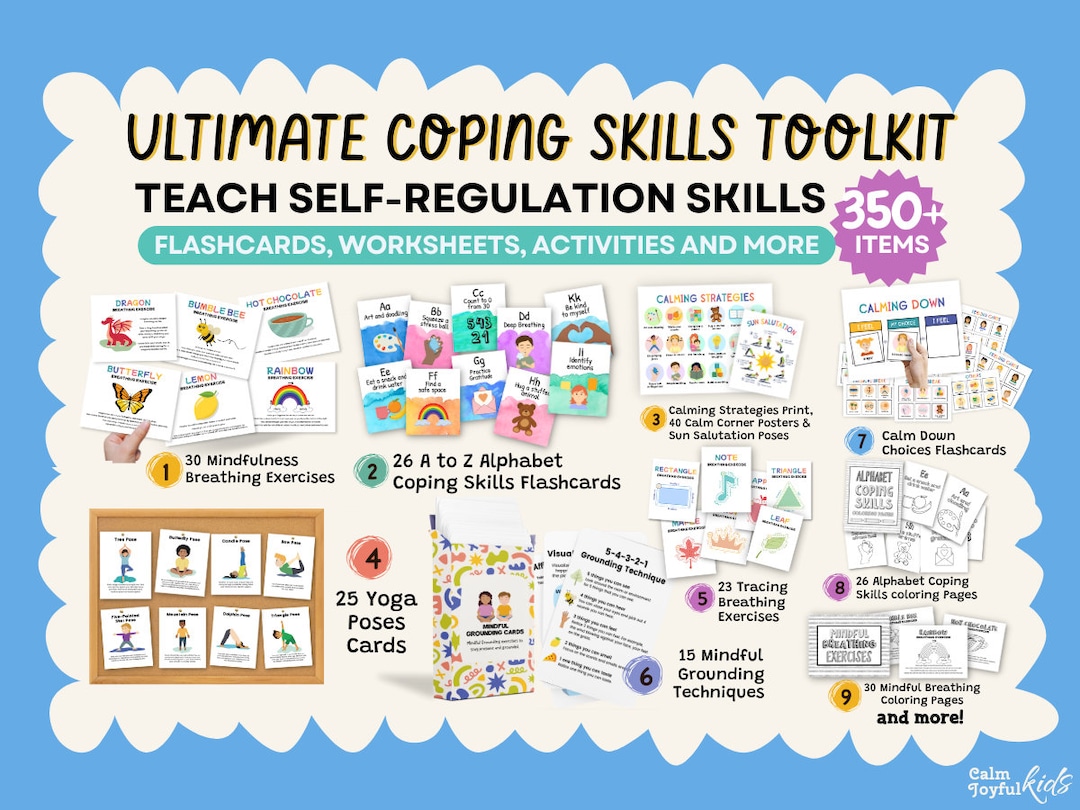 350 Self Regulation Card for Kids Growth Mindset Feelings Chart ...