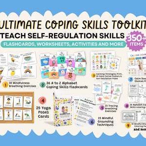 350 Self Regulation Card for Kids Growth Mindset Feelings Chart ...