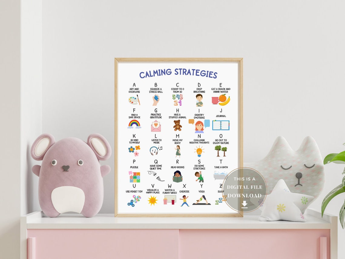 Calming Strategies Poster Calm Down Corner Sign School - Etsy