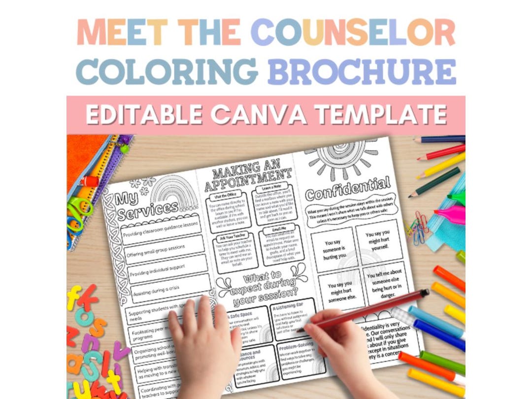 Meet the Counselor Template Editable School Counseling Brochure Back to ...