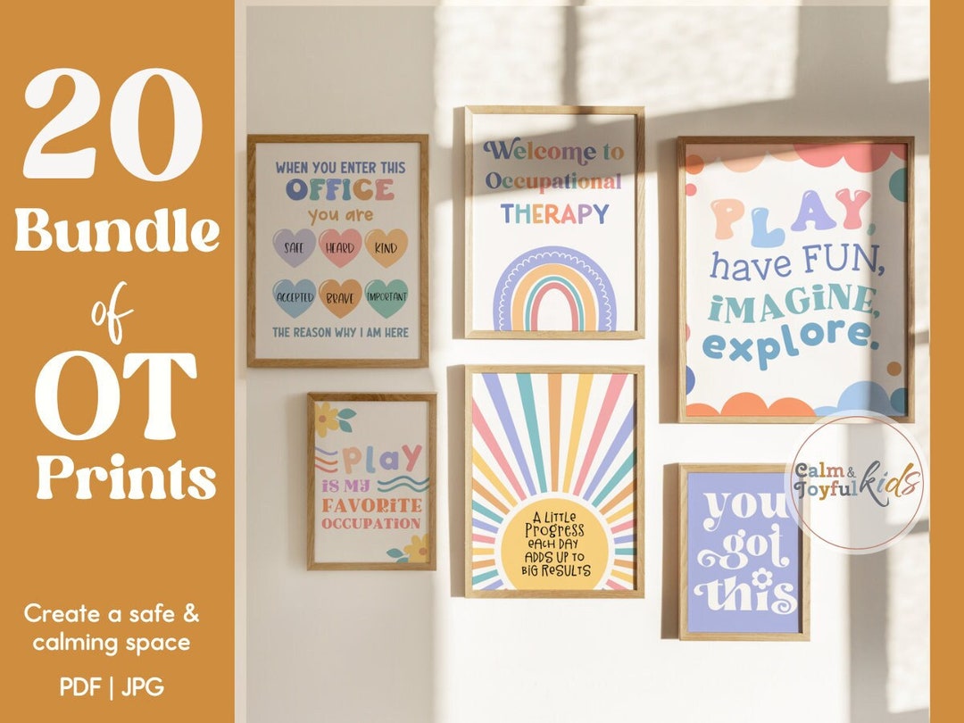 20 OT Poster Occupational Therapy Decor Signs Door Decoration Art ...