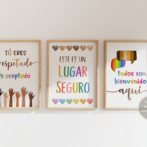 12 Spanish Inclusion Posters School Counselor Office Decor Inclusive ...