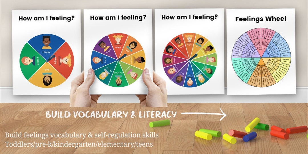 Feelings Wheel Print Chart for Emotions Poster Faces Toddler - Etsy UK