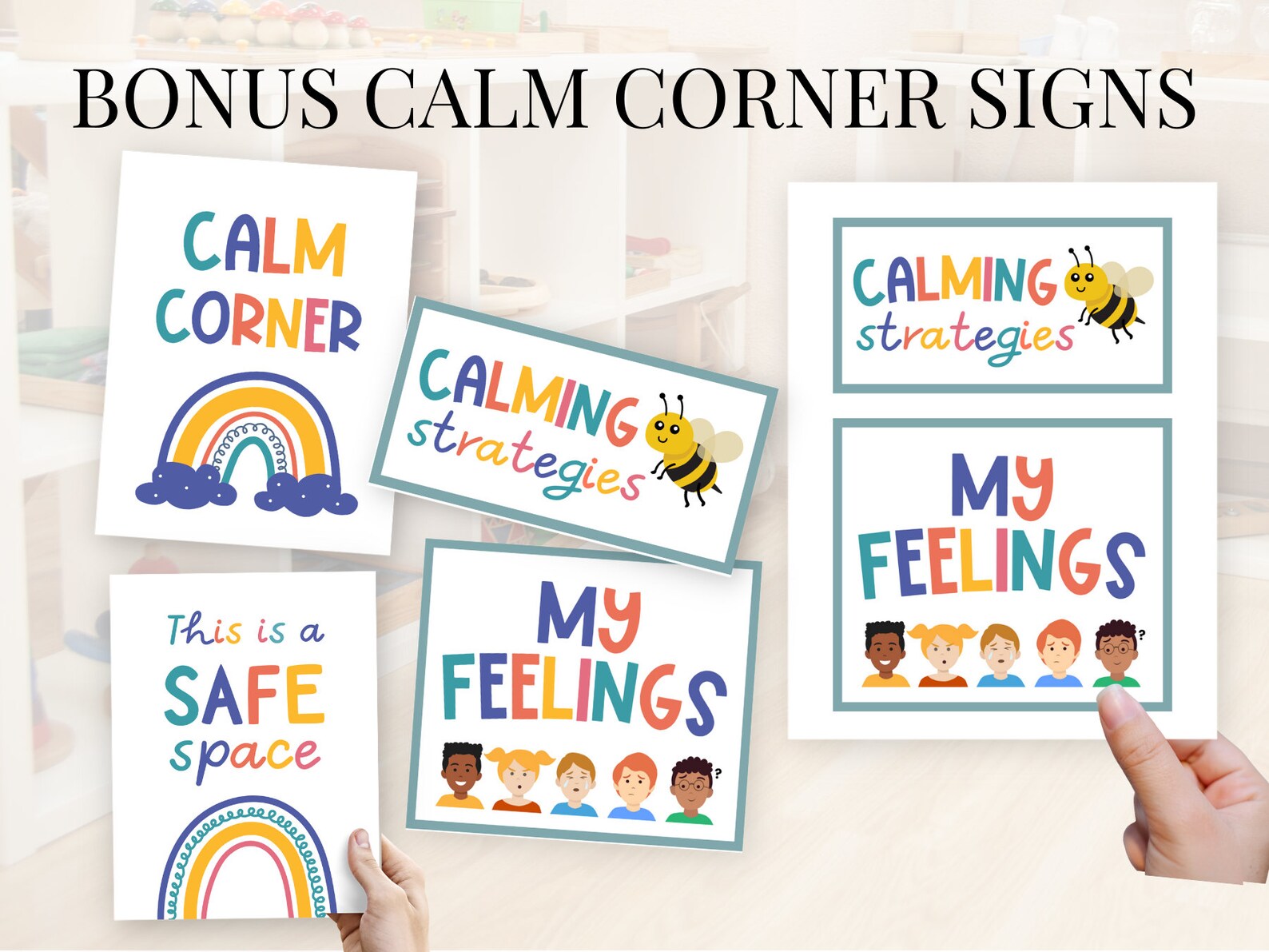 180 Calm Down Corner Kit Calming Posters Sign Decor Breathing Cards ...