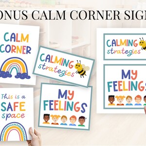 180 Calm Down Corner Kit Calming Posters Sign Decor Breathing Cards ...