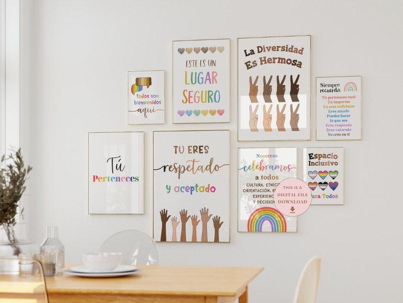 12 Spanish Inclusion Posters School Counselor Office Decor - Etsy