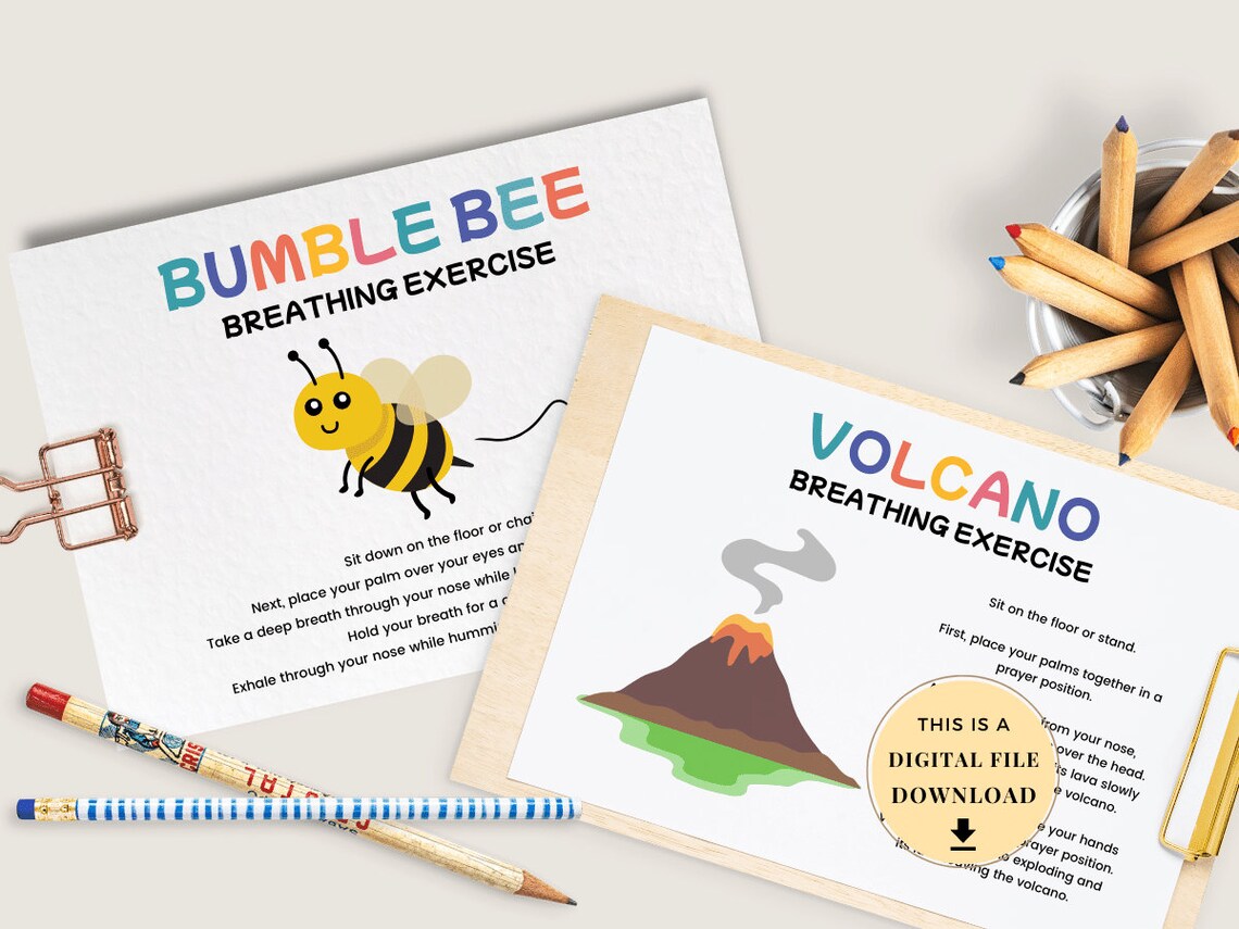 30 Breathing Exercises Poster Cards Mindful Coping Skills SEL - Etsy