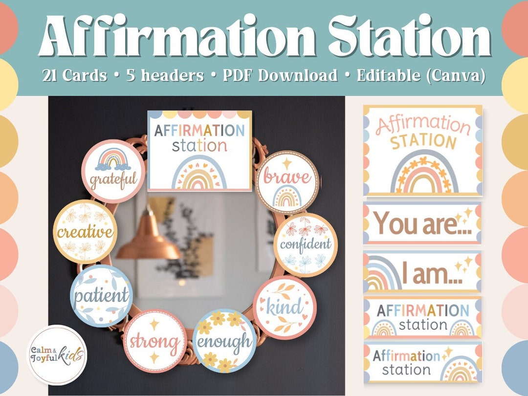 Affirmation Station Cards for Classroom Mirror Rainbow - Etsy Australia