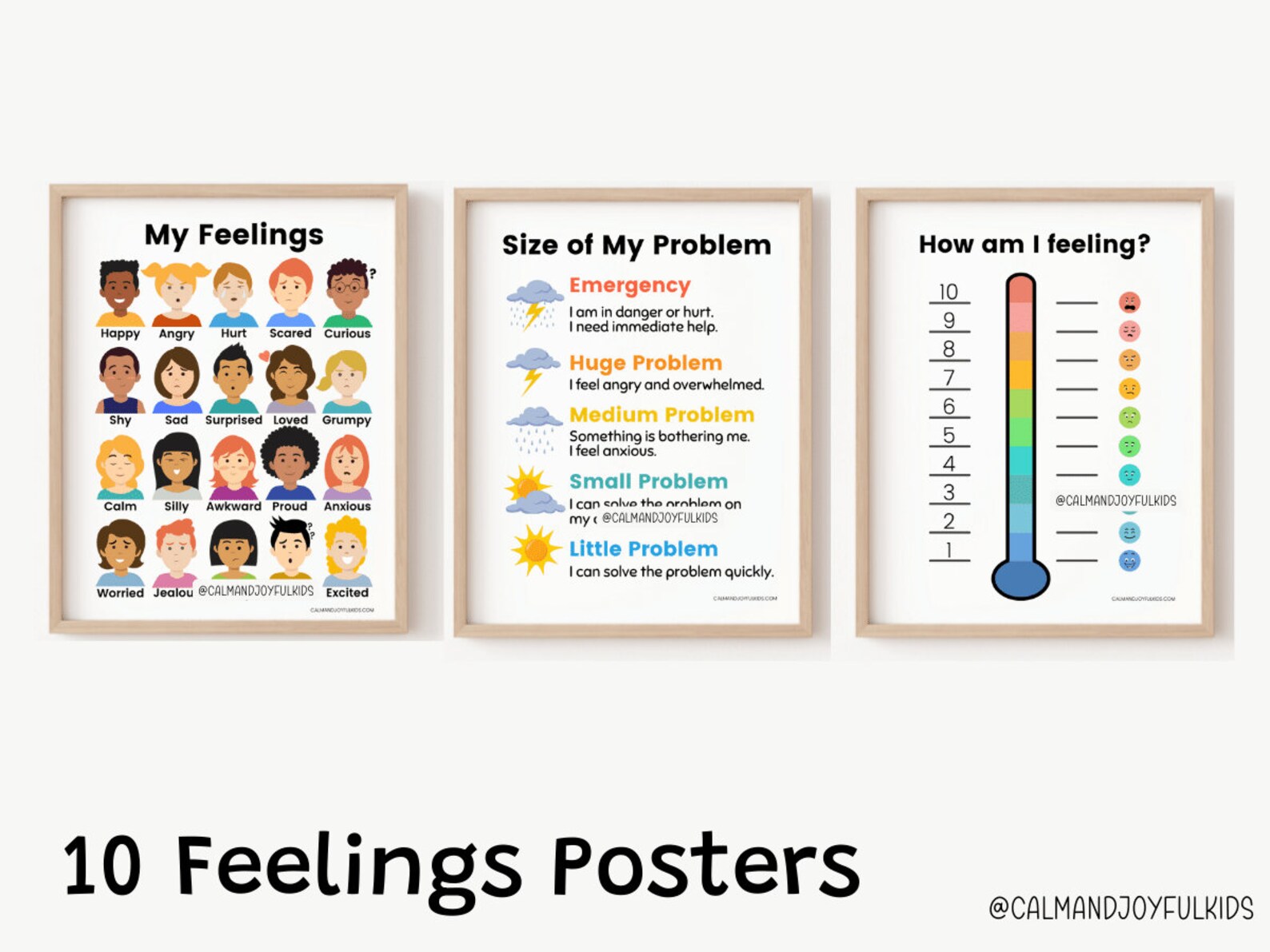 10 Feelings Posters School Counseling Office Decor Counselor | Etsy