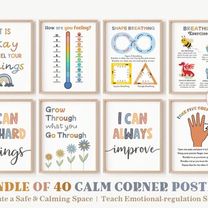 40 Calming Corner Posters Preschool Toddler Coping Skills Kids - Etsy