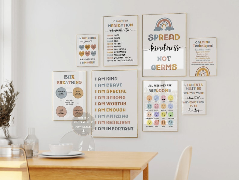 14 School Nurse Office Decor Posters Boho Health Clinic Wall - Etsy