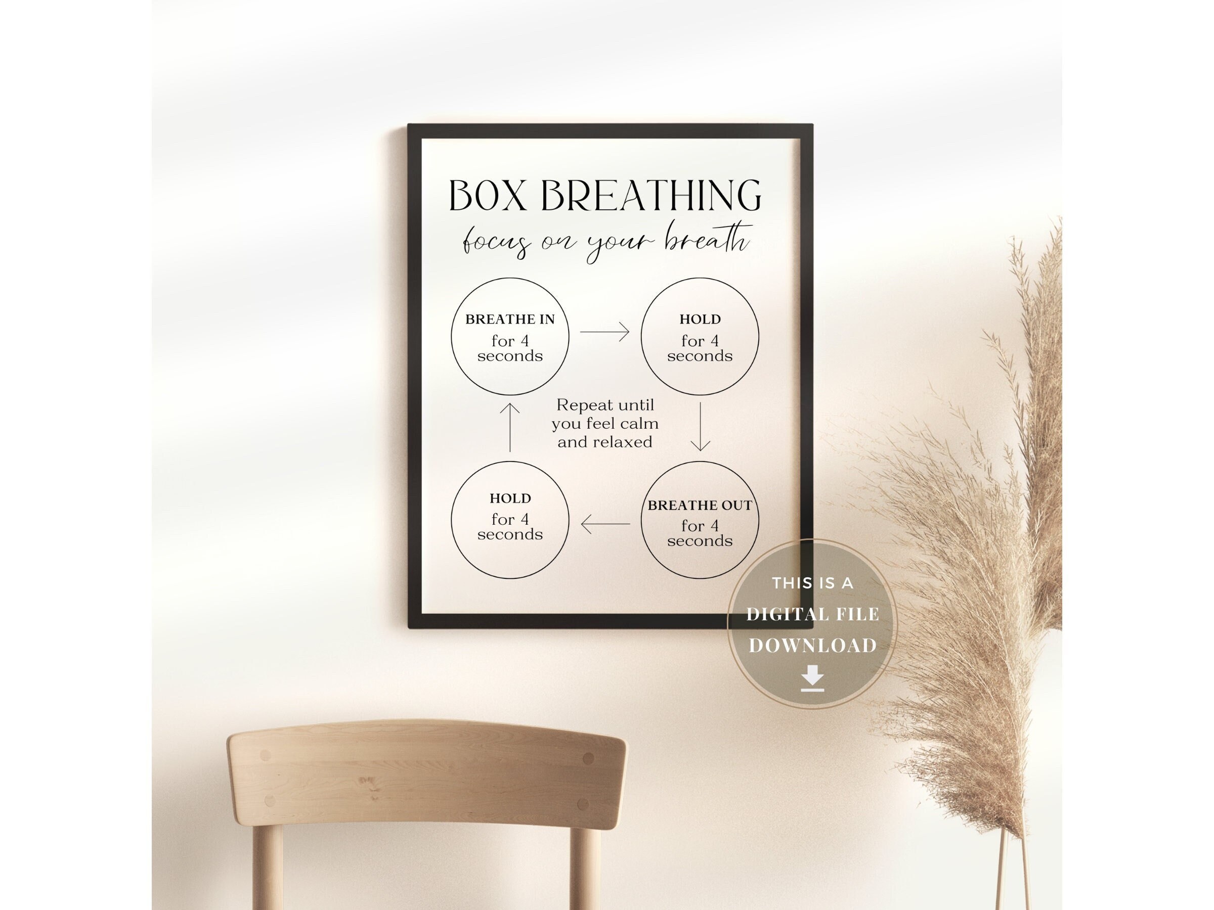 Box Breathing Counseling Poster Office Decor Therapy School Counselor ...