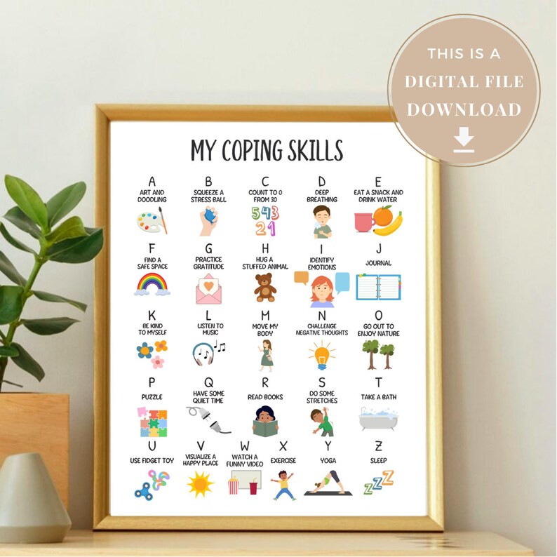 Coping Skills Poster Social Worker Office Decor School - Etsy