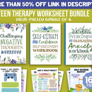 Self-esteem Workbook Teens Worksheet Confidence Therapy Counseling ...