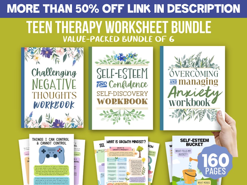 Self-esteem Workbook Teens Worksheet Confidence Therapy - Etsy