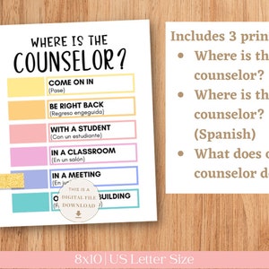 3 School Counseling Door Sign Decor Counselor Poster Wall Art - Etsy