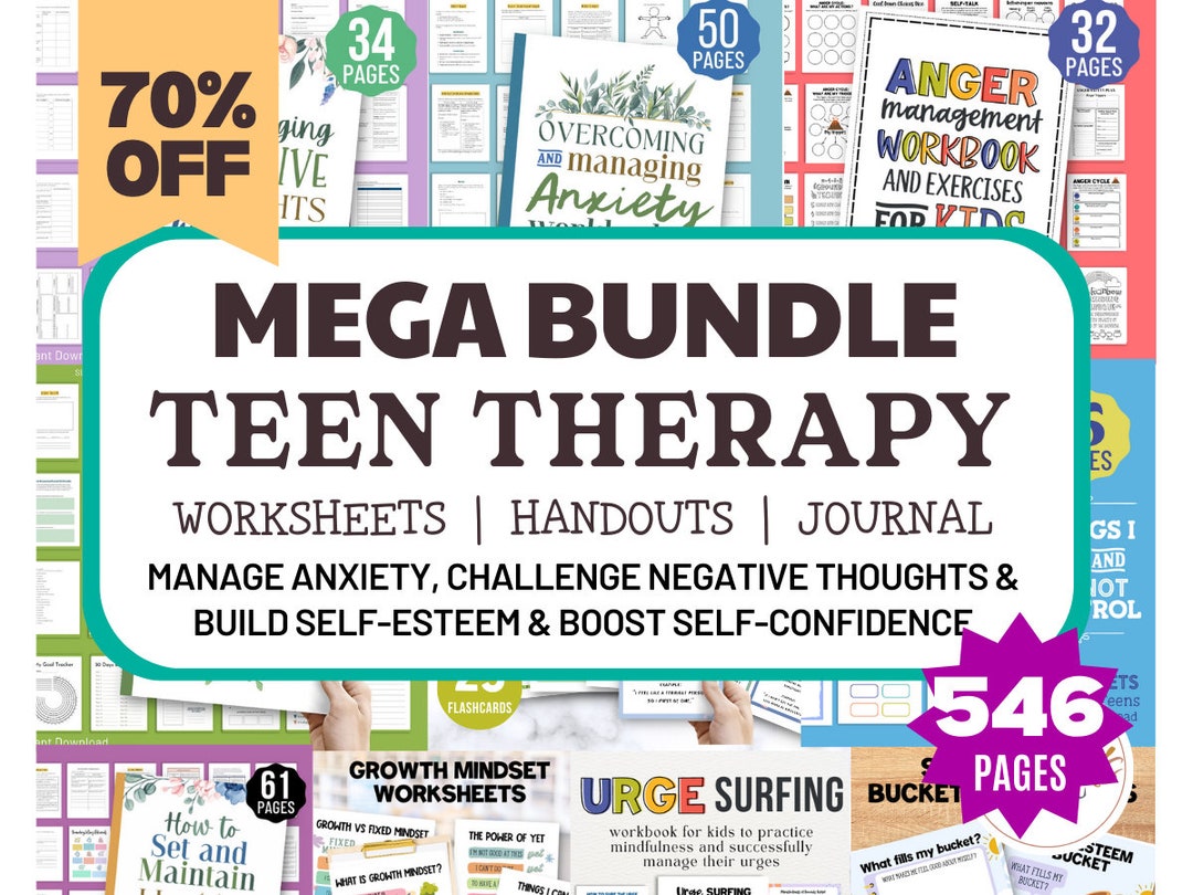 546 Anxiety Worksheet Workbook Therapy Activities Tools CBT DBT ...