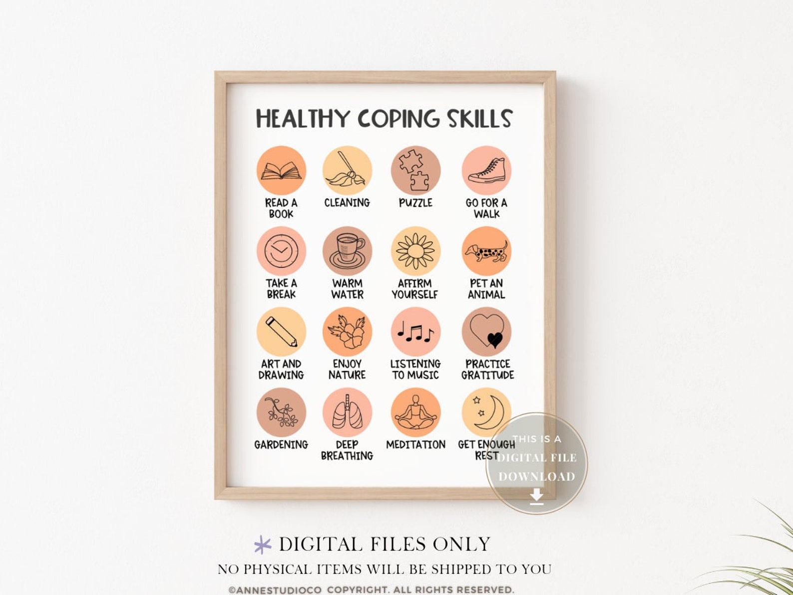 Healthy Coping Skills Poster Counselling Decor Psychology - Etsy