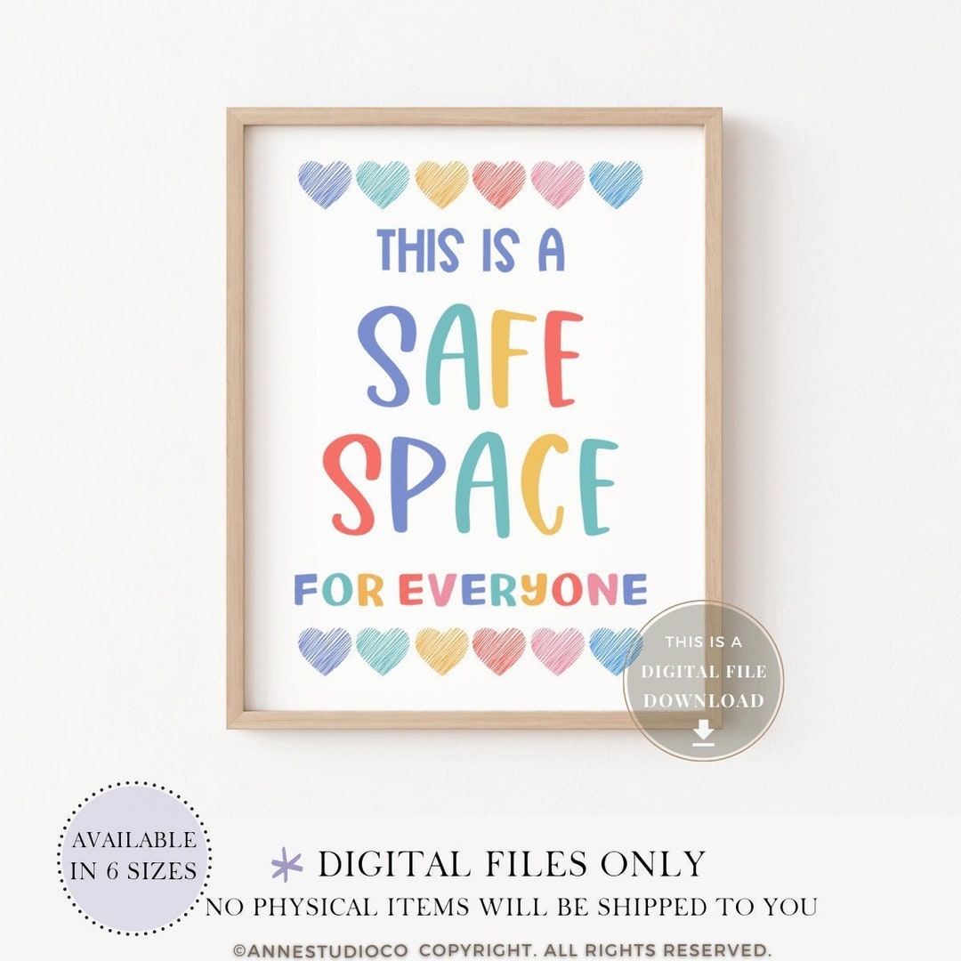 This is A Safe Space School Counselor Poster Social Worker Office Decor ...