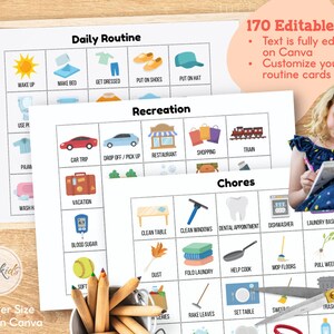 Bedtime Routine Checklist Morning Chart Editable Board Kids Visual ...