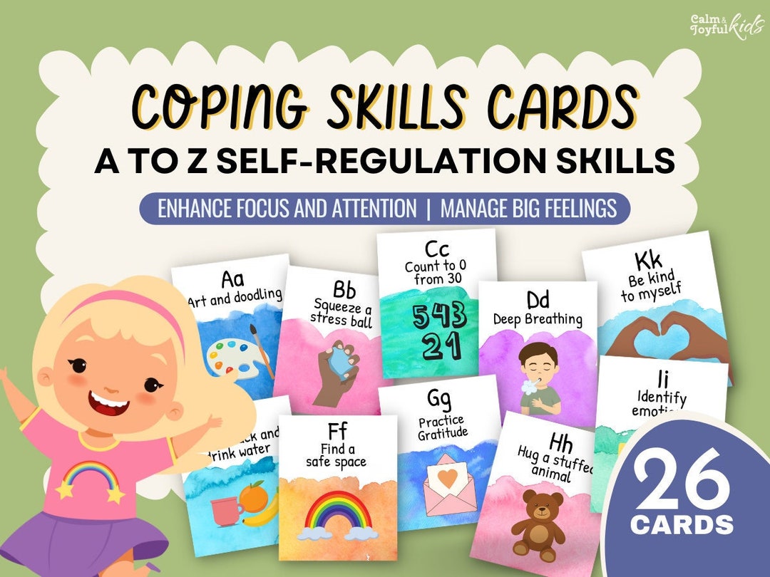26 Coping Skills Cards for Kids Calm Corner Classroom Prints Calming ...