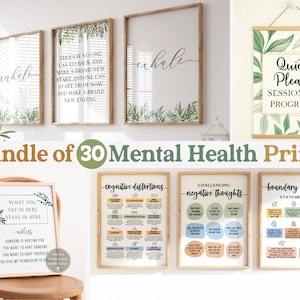 30 Therapy Office Decor Bundle Counseling Posters School Social Worker ...