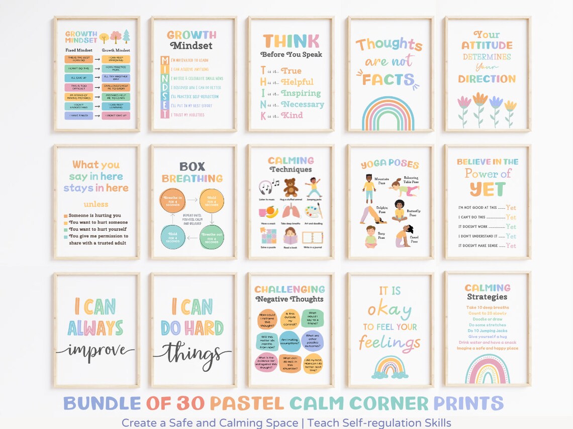 30 Calm Down Corner Posters Sign Kit Calming Decor Print - Etsy
