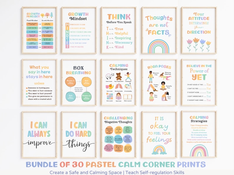 30 Calm Down Corner Posters Sign Kit Calming Decor Print - Etsy