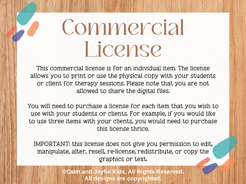 Commercial License for Worksheets & Workbooks - Etsy