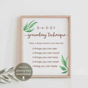 Grounding Technique Poster Psychologist Office Decor Print School ...