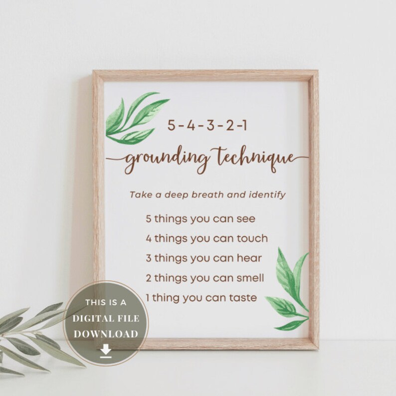 Grounding Technique Poster Psychologist Office Decor Print School ...