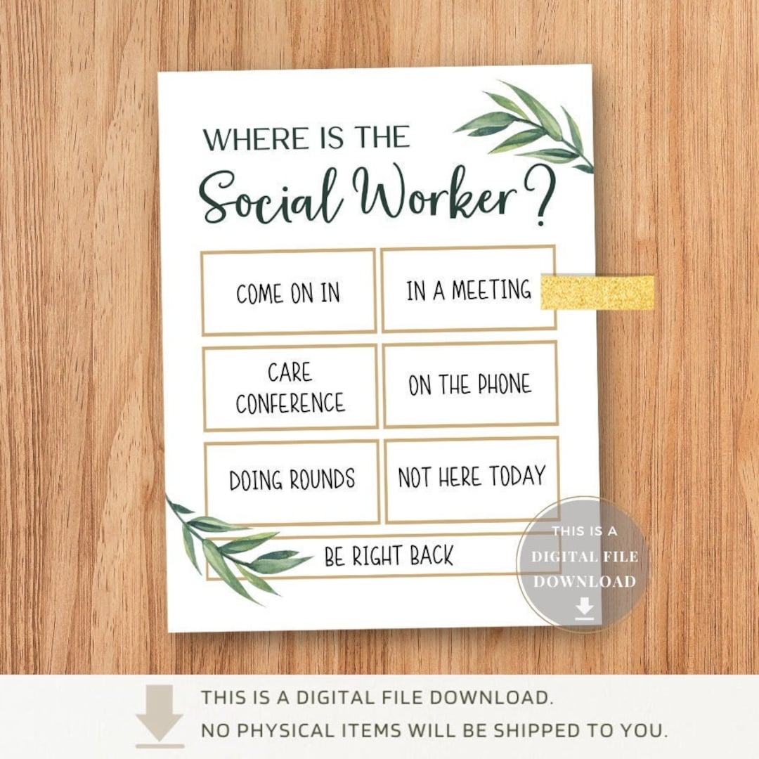 Where is the Medical Social Worker Door Sign Social Work Decor Office ...