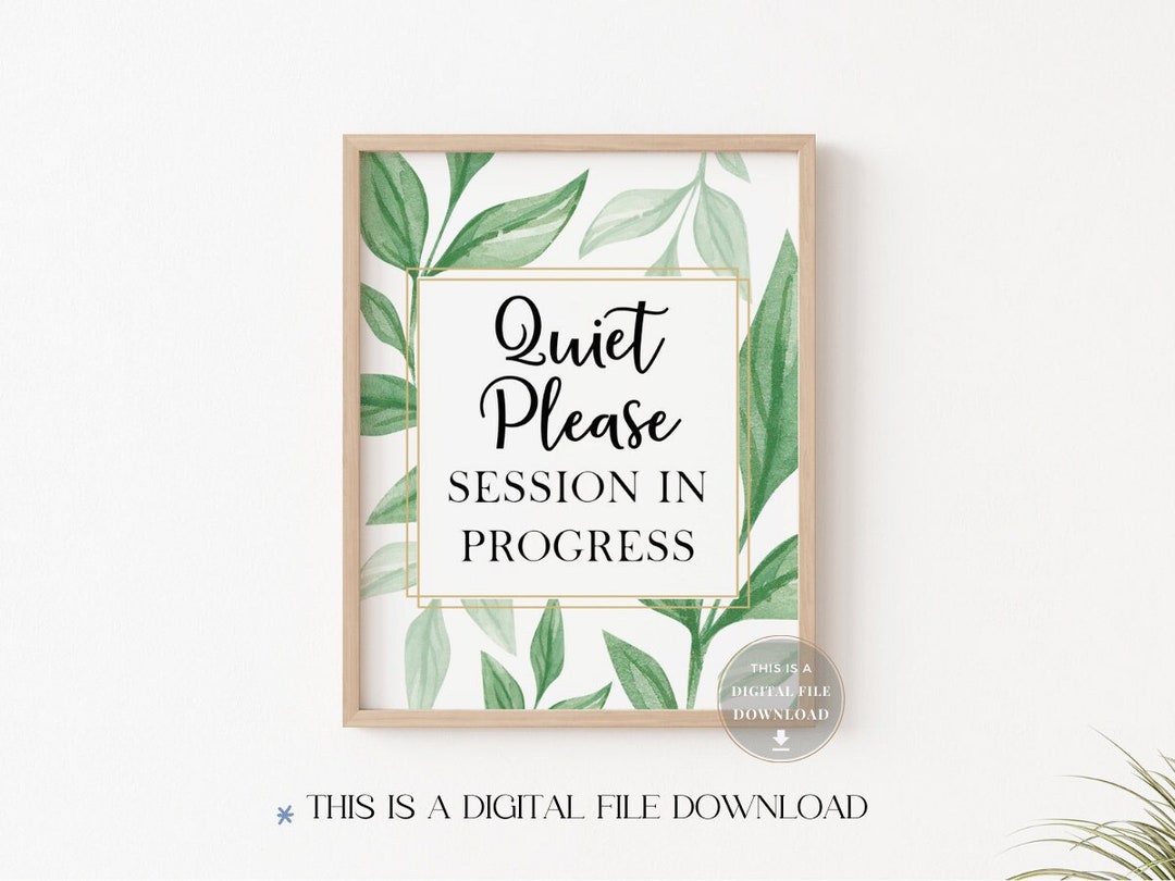 Quiet Please Print Session in Progress Door Sign Counseling Office ...