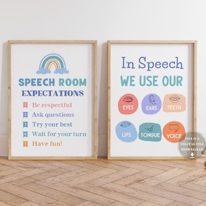 20 Speech Therapy Room Posters SLP Decor Language Pathologist Prints ...