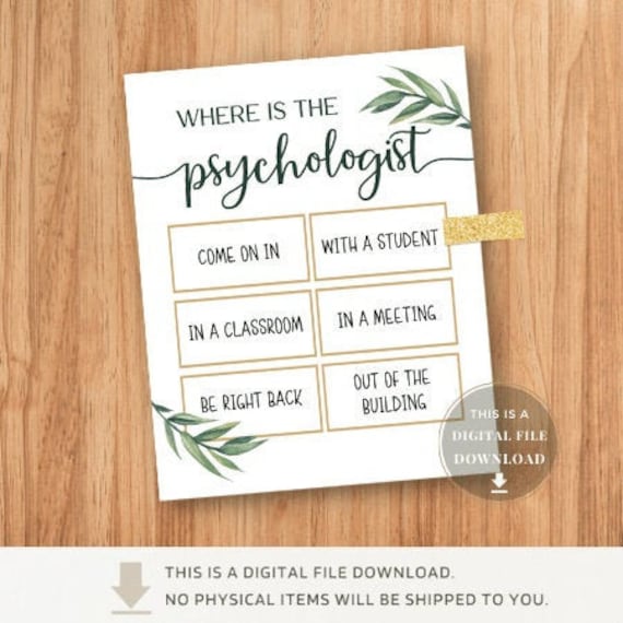School Psychologist Sign Door Office Where is the Psychologist | Etsy