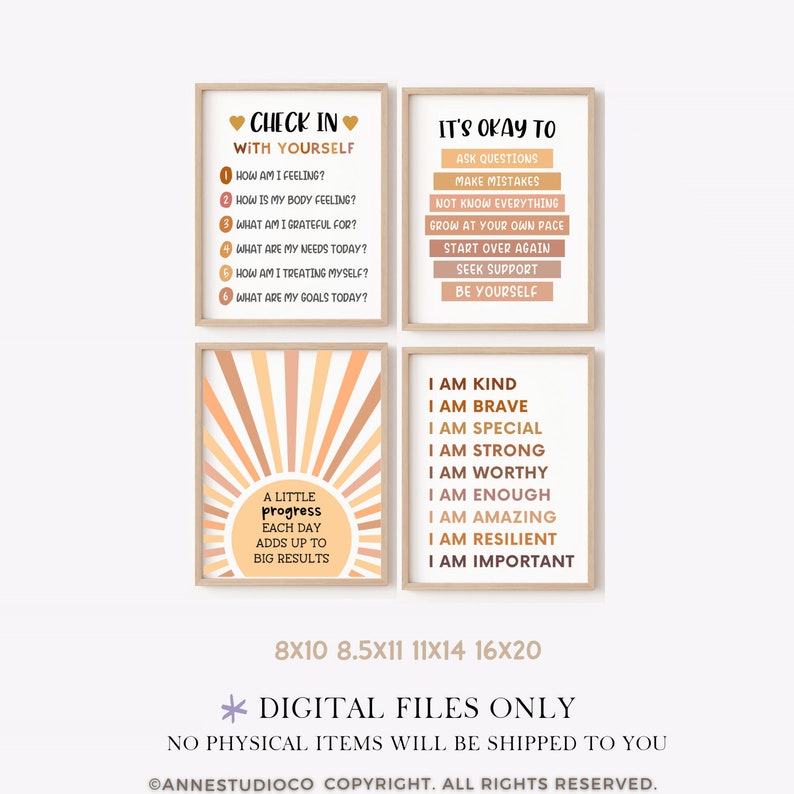 Boho 12 School Counselor Office Decor Poster Psychologist Wall Art ...