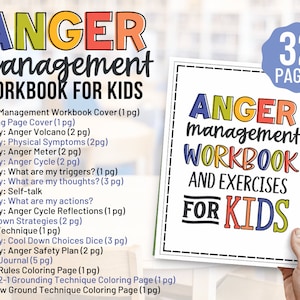 Anger Worksheets Management for Kids Counselor Workbook Therapy ...