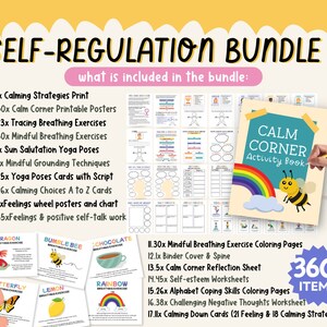 360 Self Regulation Poster Bundle Cards for Kids Social Emotional ...
