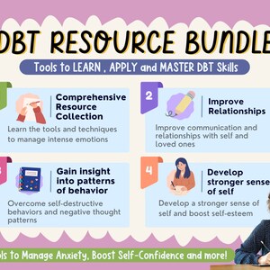 DBT Worksheets Bundle DBT Tools Therapy Resource Workbook Emotional Regulation Coping Skills ...